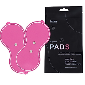 Levina Replacement Magnetic Pink Electrode Pads, 1 Set with 2 Electrode Pads- Premium Quality Hydrogel, High Biocompatible with 30+ Uses