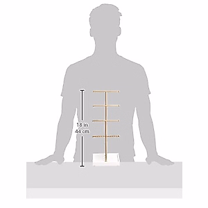 Amazon Basics Four-Tier Jewelry Tree Stand - White/Brass