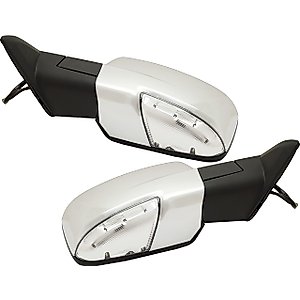 Kool Vue Driver & Passenger Side Power Heated Mirrors for Ram 1500 2500 2014-2018 Power Fold With Signal Light & Puddle Lamp Chrome
