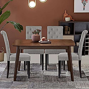 JHUS Set of 2 Tufted Dining Chair Parsons Upholstered Fabric Chair with Wooden Legs JHUS Dining Chairs Kitchen & Dining Room Chairs Dining Room Chairs Kitchen Chairs Dining Chair