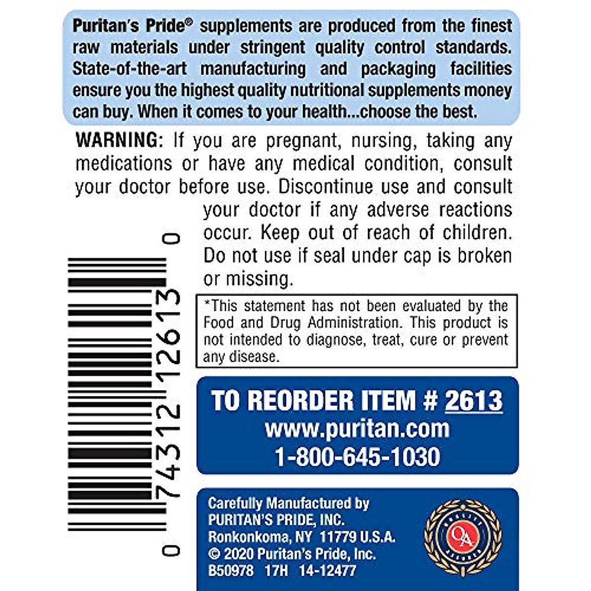 Puritan's Pride Probiotic Supplement, Acidophilus, Capsule, 250 Count(Pack of 1)