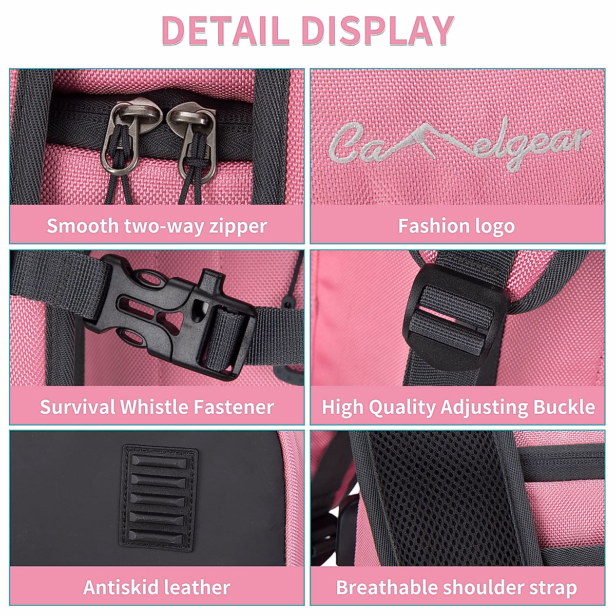 65L Ski Boot Bag-Pink 1680D Nylon Waterproof Ski Boot Backpack For Women Kids, Men Large Durable Travel Camping Hiking Backpack, Snowboard Bag For Ski Helmet, Goggles, Gloves, Jackets, Water Bottles