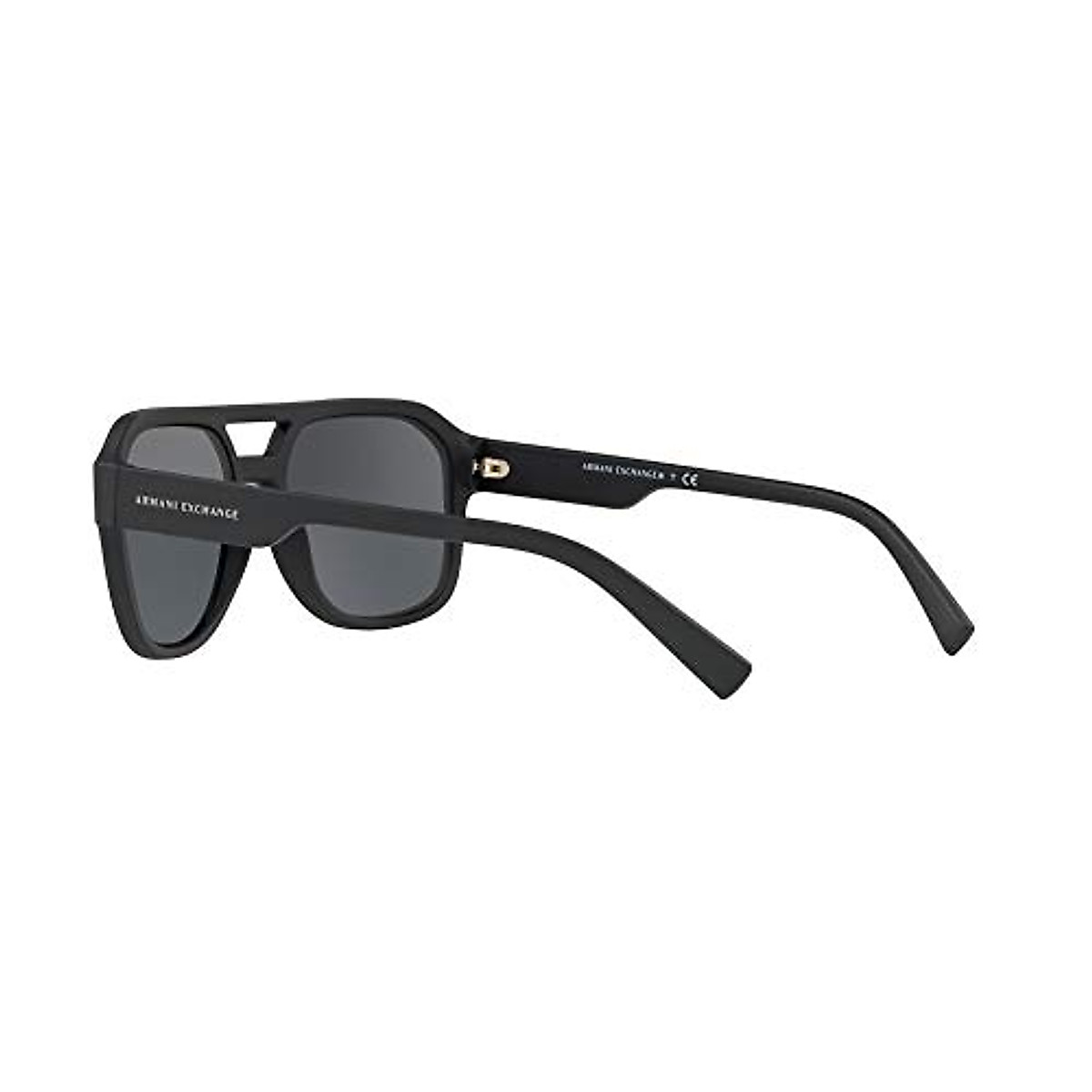 A|X ARMANI EXCHANGE Men's AX4074S Rectangular Sunglasses, Matte Black/Light Grey Mirrored/Black, 57 mm