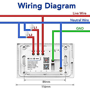 KEYGMA Combination Smart Touch Light Switch and Smart WiFi Power Wall Outlet, Tuya APP Smart Life, 15A /90-250V AC 60Hz, Combo Style, White