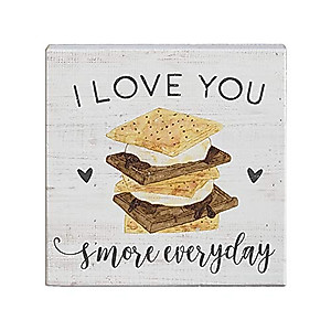 Simply Said, INC Small Talk Squares, I Love You S'More Every Day - Rustic Wooden Sign 5.25 x 5.25 in STS1438