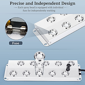 CEED4U Ultrasonic Fogger, 10 Head Ultrasonic Mist Maker, 7000ml/H 350W Mist Maker Fogger with Buoy IP67 Waterproof Power Supply, Perfect for Pond Garden Lawn Rockery Greenhouse Halloween Decoration