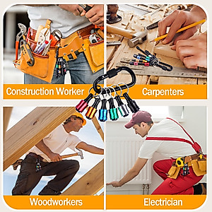 Bit Holder Stocking Stuffers for Men Gifts for Christmas Cool Gadgets Tool 1/4 Hex Shank Socket Magnetic Screwdriver Bit Holder Keychain Impact Driver Extension Bar Birthday Gifts Ideas for Dad Adult