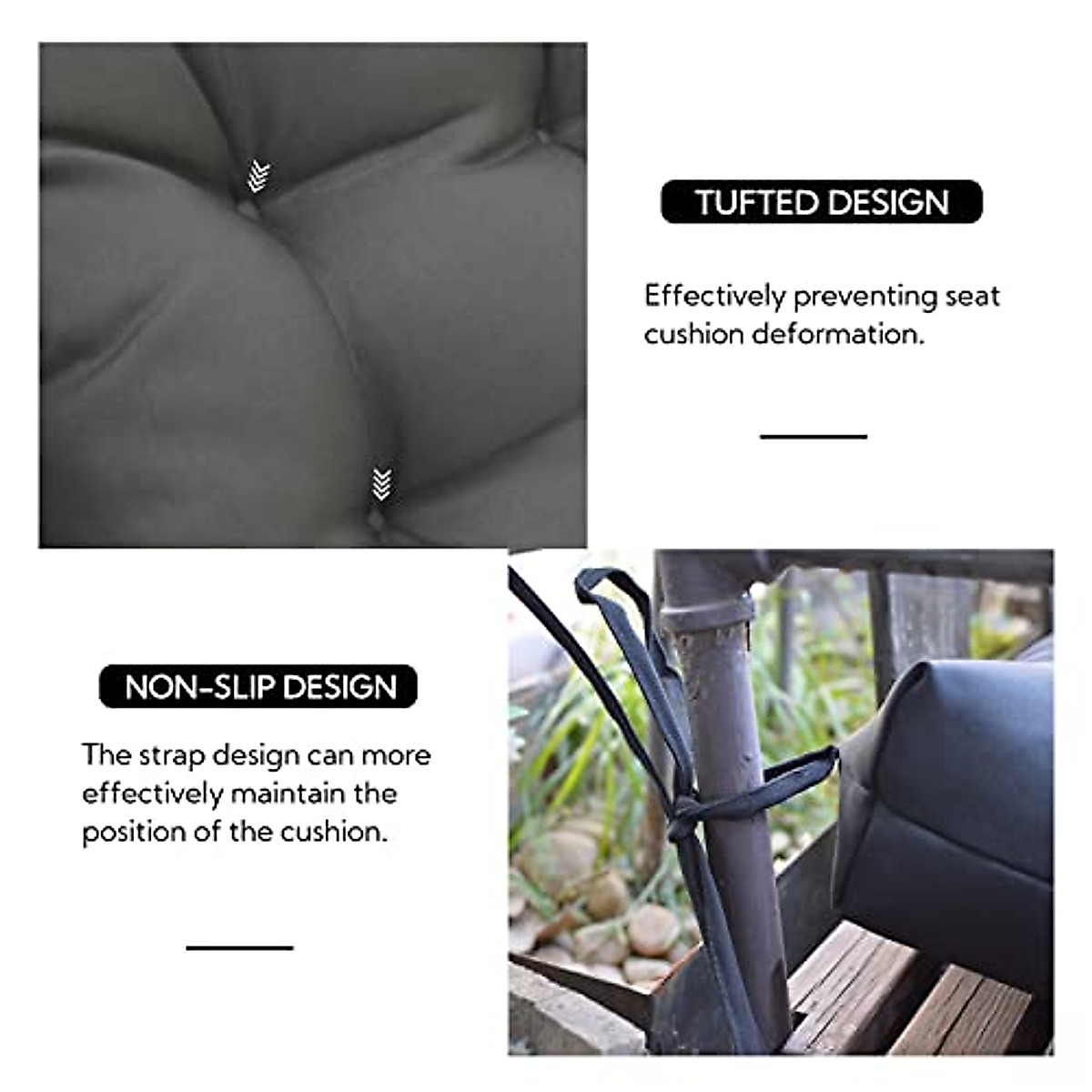 Alurzio Bench Cushion for Outdoor Indoor Furniture, 51.2X19.7Inches,1pc Set, Window Seat Cushions,Thick Recliner Chair Patio Bench Cushion, Machine Washable and Dryer, Waterproof and Durable,Black