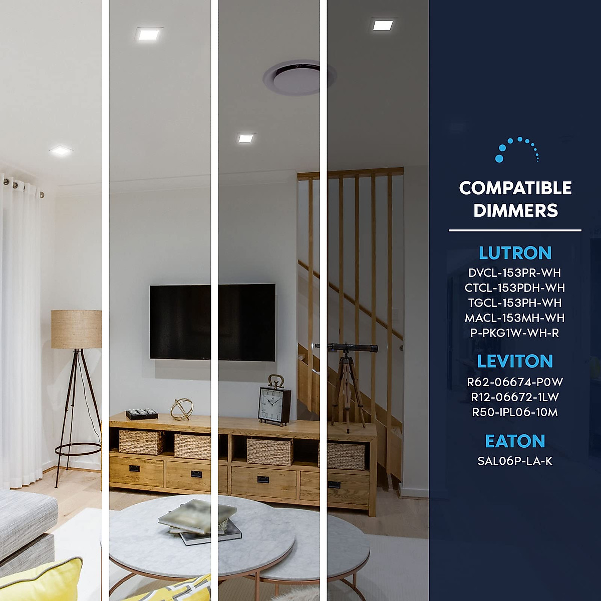 LUXRITE 6 Inch Square LED Recessed Ceiling Light with Junction Box, 18W, 5CCT Selectable 2700K/3000K/3500K/4000K/5000K, 1800LM High Brightness, Dimmable Canless Downlight, Wet Rated, ETL (6 Pack)