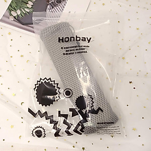 HONBAY 1PCS Portable Wheat Straw Tableware Storage Box Organizer Case and 1PCS Drawstring Net Bag for Travel Camping (Storage box L)