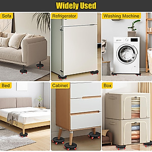 Lunarlipes Upgraded 6 Wheel Heavy Duty Furniture Movers, Moving Dolly Lifter Tool Set, 360 Swivel Silent Wheels, 1600 Lbs.Capacity, for Heavy Furniture Such as Refrigerators, Closets