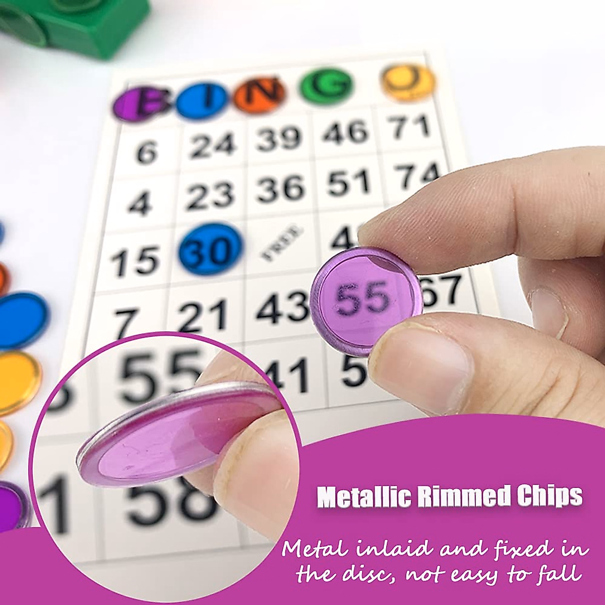 FSTgo Magnetic Wand and Chips Bingo Set Game Accessories Educational STEM Kit for Learning/Sensory Box/Science/Counting/Sortin (Pink Set)