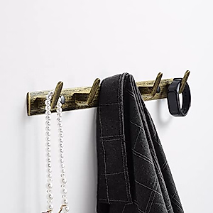JYL HOME Heavy Duty Metal Coat Hook Wall Mounted Hat Hanger Modern Key Towel Hanger 5 Hooks, Bronze