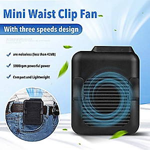 Portable USB Rechargeable Neck Fan, Waistband Fan, Working Cooling Fan Hand Free Personal Fan Wearable Cooler Fan for Traveling Working Outdoor Office (4000mAh)