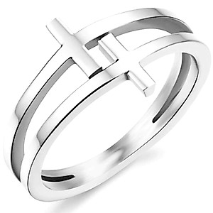 Jude Jewelers Women Stainless Steel Christian Cross Religious Promise Ring Love Hope Faith