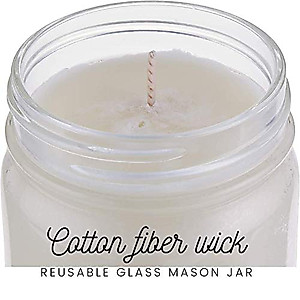 Nika's Home Lilac Soy Candle 12oz Mason Jar Non-Toxic White Soy Candle-Hand Poured Candle- Handmade, Long Burning 50-60 Hours Highly Scented All Natural, Clean Burning Large Candle Gift Décor