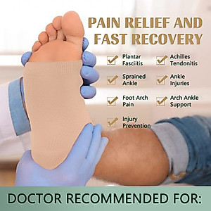 2 Pack Ankle Brace Compression Sleeve 8-15 mmHg Open Toe Сompression Socks Women&Men for Swelling,Plantar Fasciitis,Sprain Beige S/M