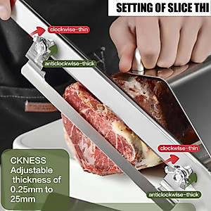 Frozen Meat Slicer - Goldocean Stainless Steel Meat Cutter Beef Mutton Roll Manual Meat Slicer for Hot Pot BBQ Food Vegetable Medicinal Materials Slicer Slicing for Home Cooking