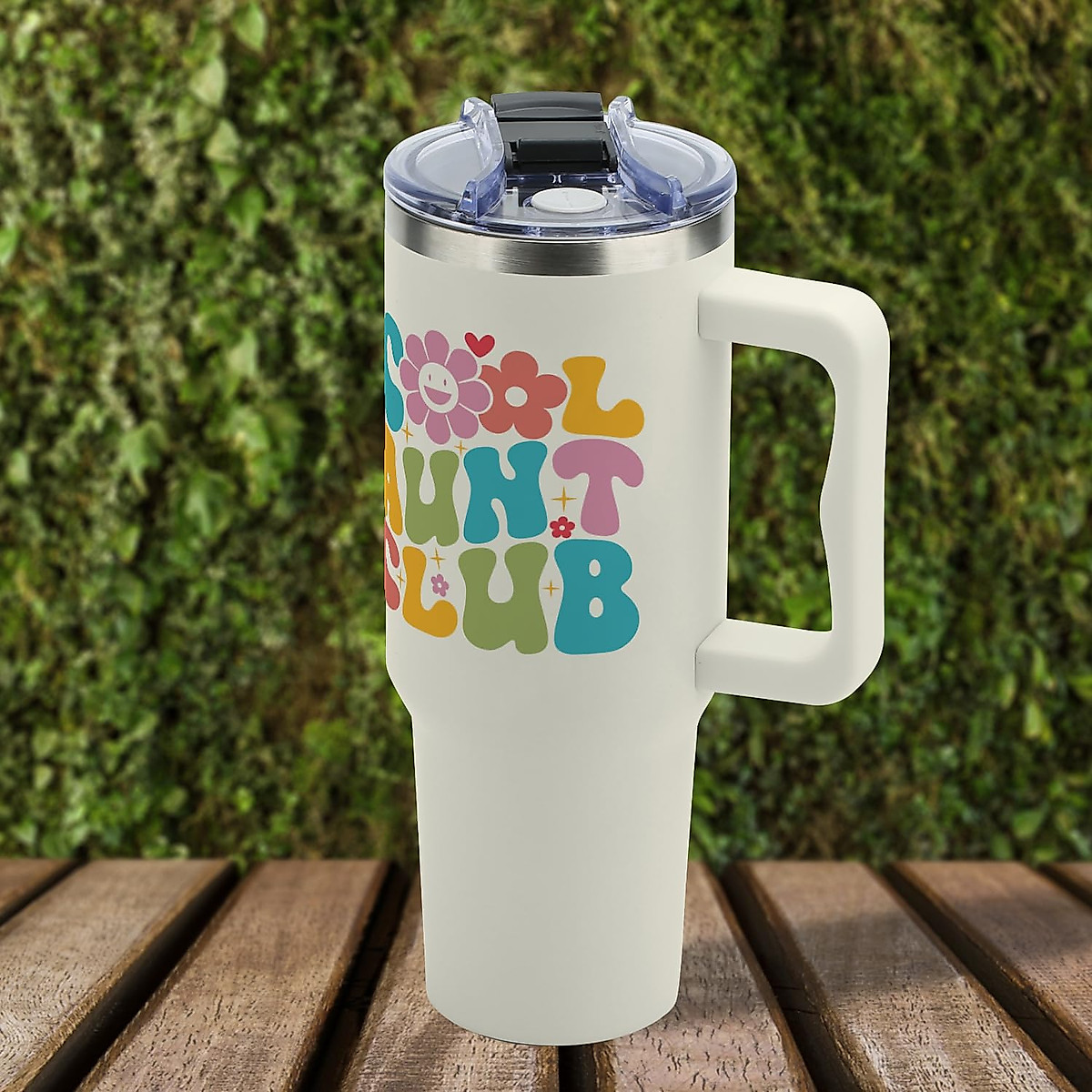 FROOBLEQUIRK Best Auntie 40oz Tumbler – Cool Aunt Club Cup, Funny Nutrition Facts Design, Birthday & Holiday Gift from Niece or Nephew