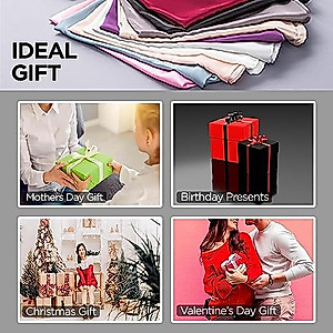 Satin Pillowcases Set of 2 - Mulberry Silk Pillowcase for Hair and Skin, Soft, Smooth, Anti Acne, Beauty Sleep Silk Pillow Cases Covers with Zipper Gifts for Women Men (King（20"X 36"）, Gray)