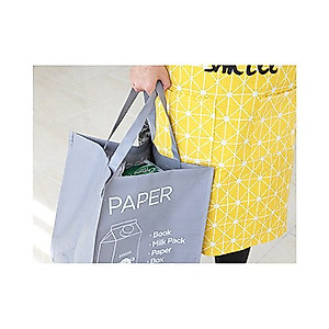 Ribens Recycle Bag Separate Recycle Bin Waterproof Waste Baskets Compartment Container Separate Recycling Bins Multipurpose Separator Box Set Front Recycle Separate Back Laundry Separate