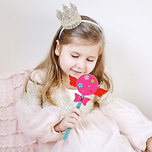 KATOOM Princess Fairy Wands Kit,12 Pcs Unfinished Wooden Fairy Wands DIY Art Craft Magical Wand for Kids Girls Birthday Christmas Decoration Costume Role Play