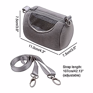 DONGKER Hamster Carrier Bag,Breathable Cylinder Small Animal Warm Outdoor Handbag with Adjustable Strap for Hamster Hedgehog Squirrel