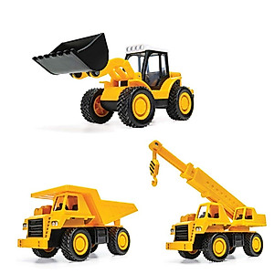 Corgi Chunkies Contruction Front Loader Tractor, Crane Truck and Dump Truck Triple Pack Toy Vehicles CHP02