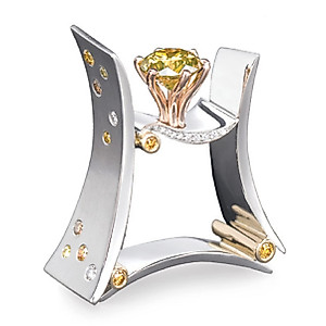 HUKQBUNX 925 Sterling Silver Two-Color Topaz Colorful Topaz Women's Fashion Ring Square Crystal Zircon Women's Fashion Diamond Wedding Engagement Ring Size 6-10 (Size 7)