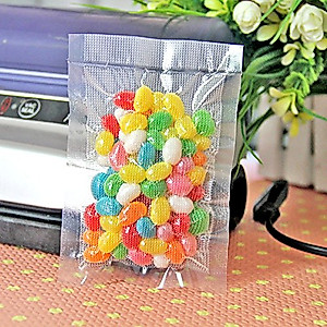 100 Pieces Vacuum Sealer Bags for Food Storage Open Top Clear Plastic Flat Pouches Bulk Food Packaging Bags with Tear Notch 2.7x3.9 inch