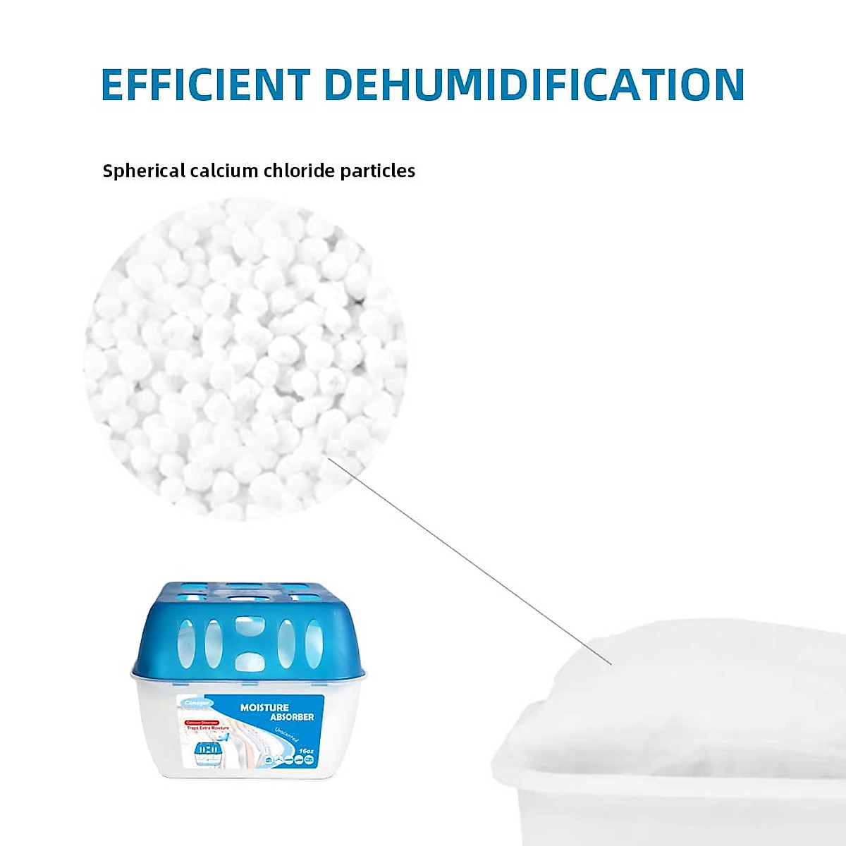 CANAGER Fragrance Free Moisture Absorber Box - 3 Packs, 16 oz Reusable Dehumidifier for Closets, Bedrooms, Bathrooms with Large Capacity.