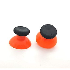 2 x 3D Analog Thumb Stick Joystick Thumbstick Cap Cover for Xbox one Slim S Controller Replacemnet (Orange-Black)