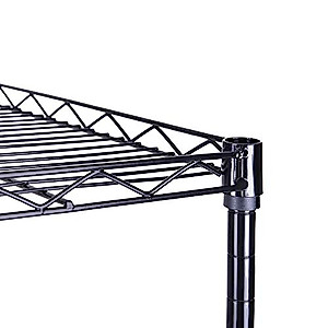 Volowoo 4-Tier Wire Shelving Unit,4 Shelves Unit Metal Storage Rack Durable Organizer Perfect for Pantry Closet Kitchen Laundry Organization,Black