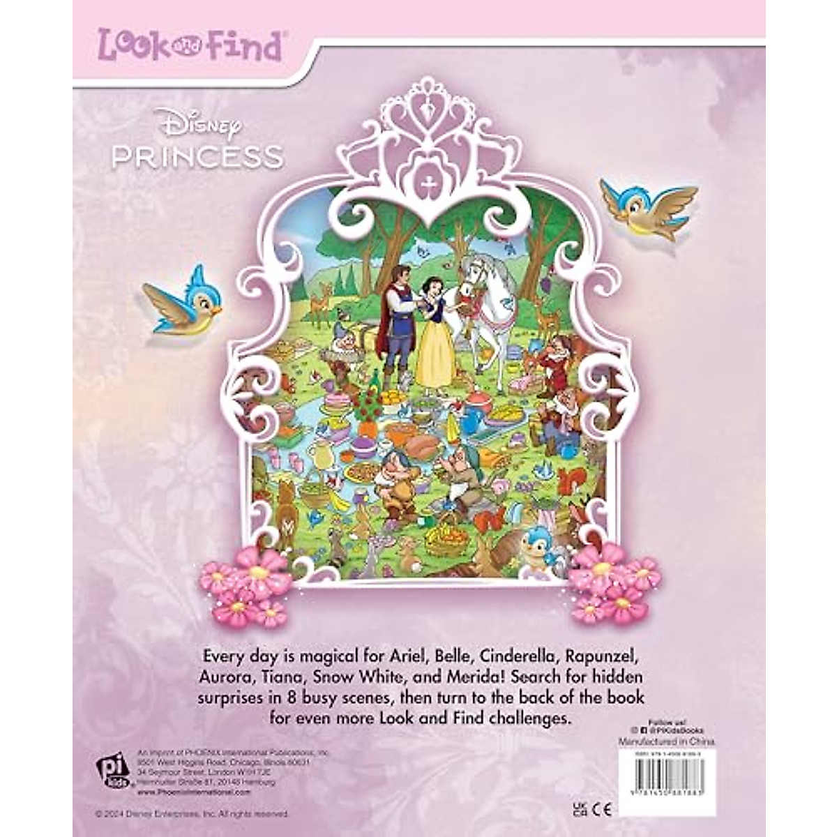 Disney Princess Cinderella, Tangled, Aladdin and More!- Look and Find Activity Book - PI Kids