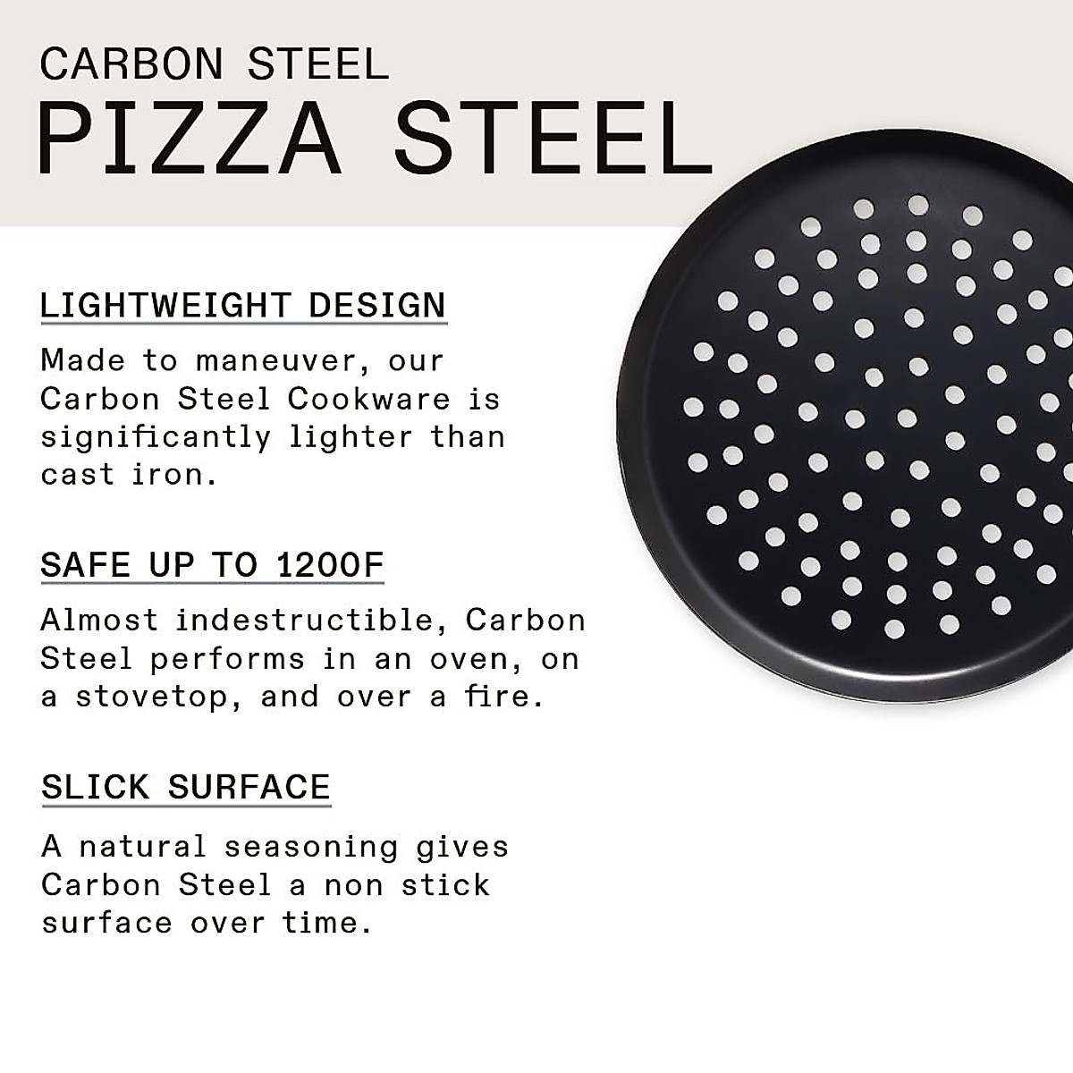 Made In Cookware - Pizza Steel - Blue Carbon Pizza Pan - (Like Cast Iron, but Better) - Professional Cookware - Crafted in France - Induction Compatible