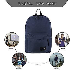Casual Backpack Lightweight School Bookbag, Travel & Workbook bag for Men Women Student (Blue)