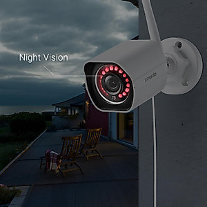 Zmodo 1080p Full HD Wireless Security Camera System, 4 Pack Smart Home Indoor Outdoor WiFi IP Cameras with Night Vision, Compatible with Alexa