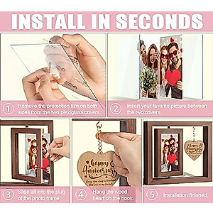 Anniversary Gifts for Him Her Wedding Anniversary Gifts for Wife Husband Couple Gifts, Happy Anniversary Picture Frame for 4x6 Photos, 1-99 Years 50th Anniversary Decorations for Girlfriend Boyfriend