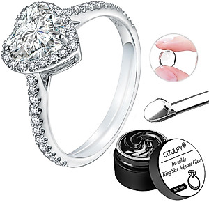 Invisible Ring Size Adjuster, Ring Resizer for Loose Ring, Ring Guards for Woman and Man Ring, Ring Adjuster Adhesive UV Light Easy to Use, Fit for Thin, Wide Rings, Unusual Rings