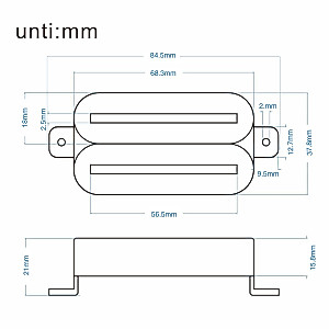 FLEOR High Output Bridge Pickup Hot Dual Rail Humbucker Pickups Ceramic Electric Guitar Pickup Humbucker, Black
