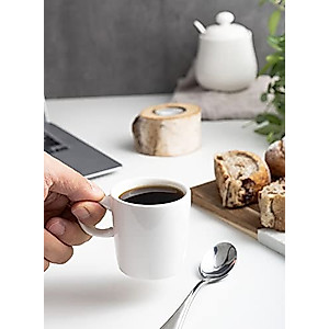 Sweese 3.5oz Porcelain Espresso Cups Set of 4, Mini Coffee Mugs Demitasse Cups - White (409.401)