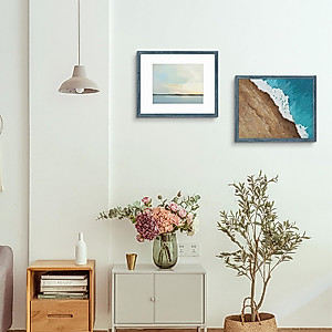 Golden State Art, 16x20 Picture Frame with Mat for 11x14 - High Definition Glass Wall Mounting Horizontal Vertical Display (Blue, 2 Pack)