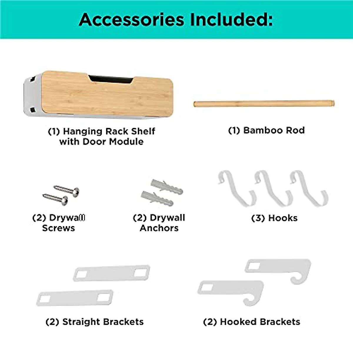 BLACK + DECKER WHITE HANGING RACK SYSTEM-SHELF W/DOOR (BDSTKT282WH)