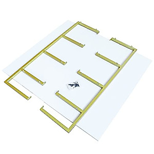 GDAE10 Modern Wall Mounted Shelf Gold Metal Wall Shelf with Wooden Board Floating Storage Rack Wall Mounted Bookshelf Suitable for Living Room Study Bedroom (36 Inch 4 Layer)