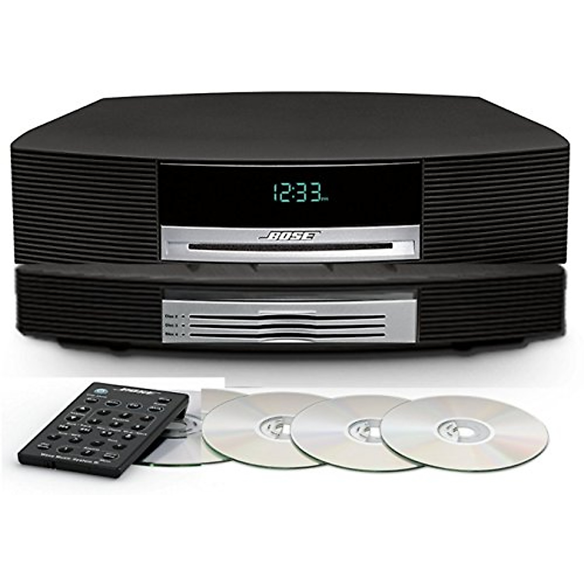 Bose Wave Music System III Bundle with Bose Wave Multi-CD Changer, Graphite Grey - Black, Compatible with Alexa (Renewed)