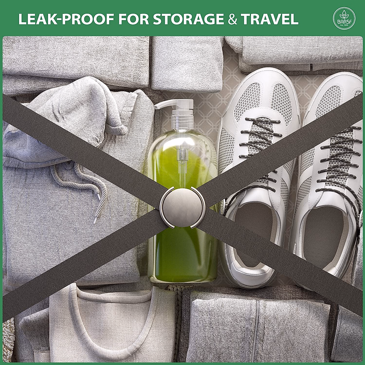 Bar5F Universal Shampoo/Conditioner Dispenser Pump for 1 Liter (33.8 Oz) Bottles - Natural Clear, Pack of 2