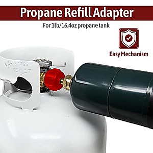 GasOne Propane Refill Adapter and 4ft Propane Hose Adapter 1lb to 20lb - Propane Cylinder with Type 1 - Fits All 1 LB Throwaway Disposable Cylinder