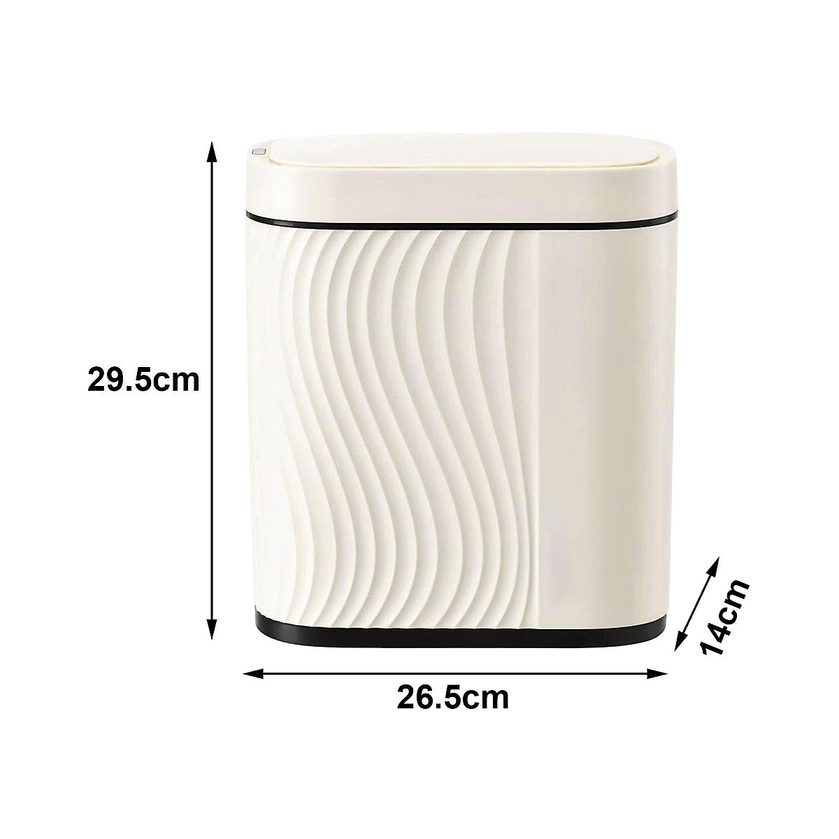 MagiDeal Smart Induction Trash Bin Intelligent Trash Bin 2.1 Gallon Sealed Lid Automatic Touchless Motion Garbage Can for Toilet Hotel, Beige, 26.5cmx29.5cmx14cm