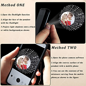 Jewenova 925 Sterling Silver Custom Photo Projective Necklace, I Love You Necklace 100 Languages Photo Necklace, Personalized Gift for Women, Rosegold