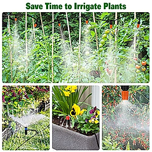 Drip Irrigation Kit, 164FT/50M Garden Watering System, Greenhouse Patio Irrigation System, Automatic Irrigation Equipment Kits, Blank Distribution Tubing Hose Adjustable Nozzle (11mm/0.43", 7mm/0.27")